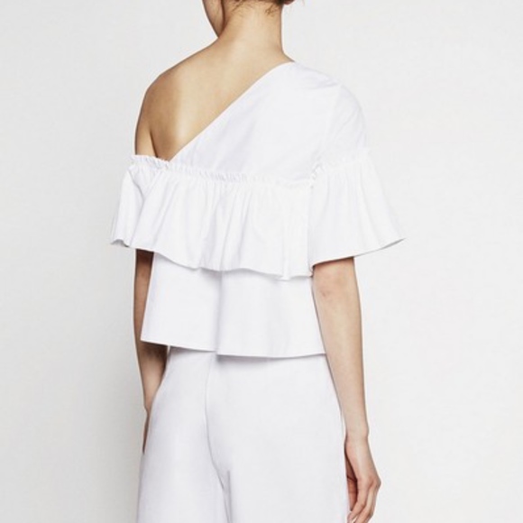 Zara | Tops | Zara One Shoulder Ruffle Cold Shoulder Frill Blous | Poshmark